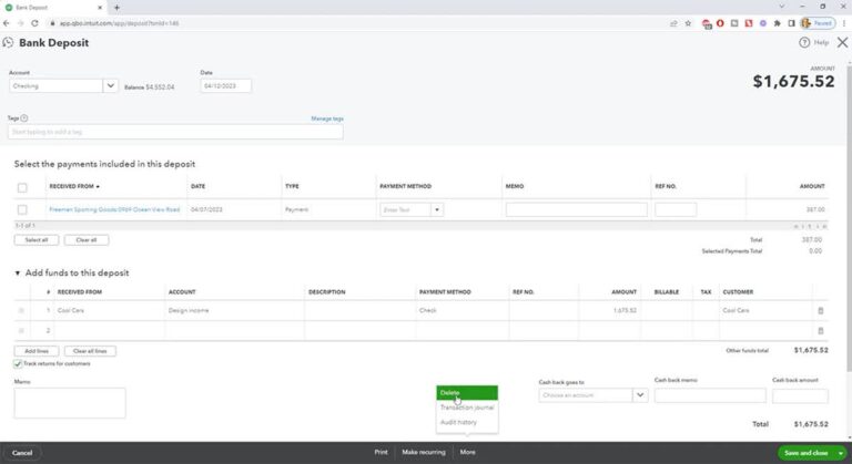 How to Delete Payment from Deposit in QuickBooks — Method