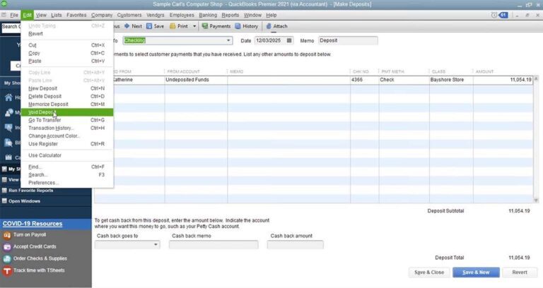 How to Delete Payment from Deposit in QuickBooks — Method